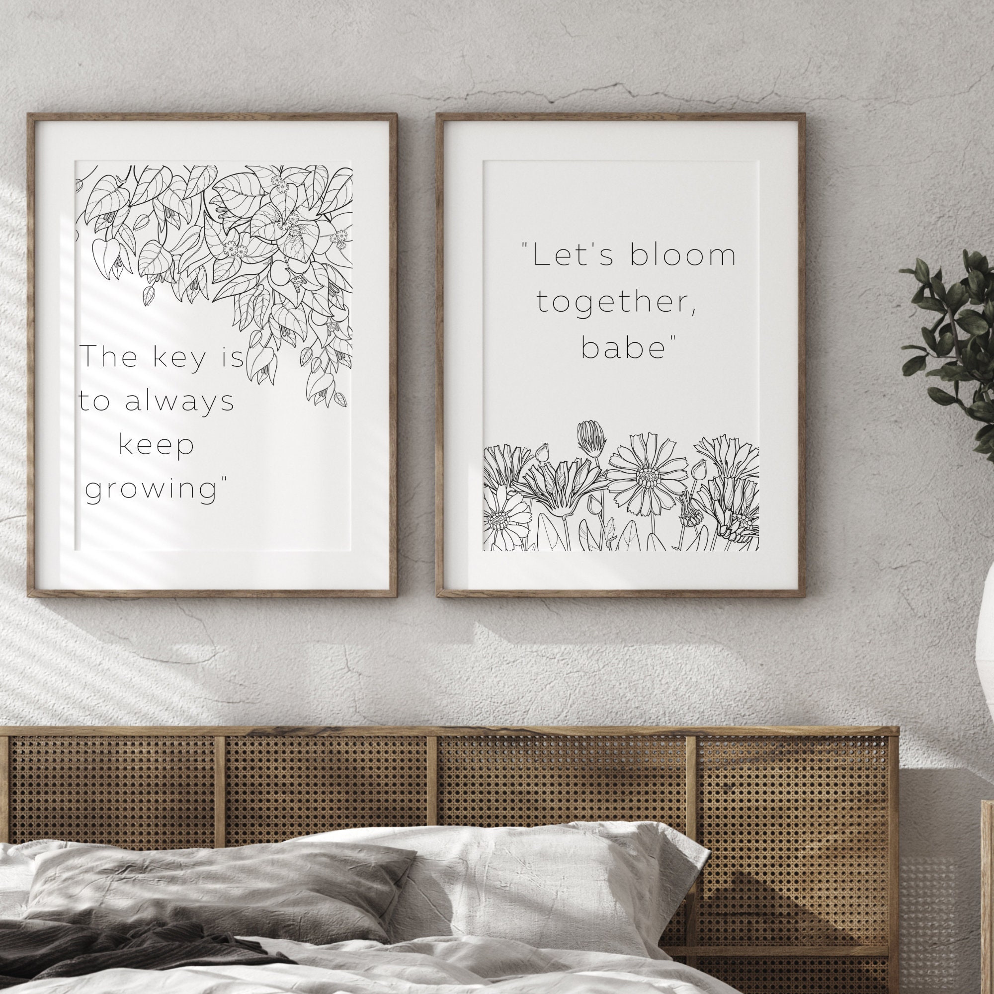 9 Plant Printable Prints, Monstera, Fern, Wild Flowers, Quotes, Cute ...