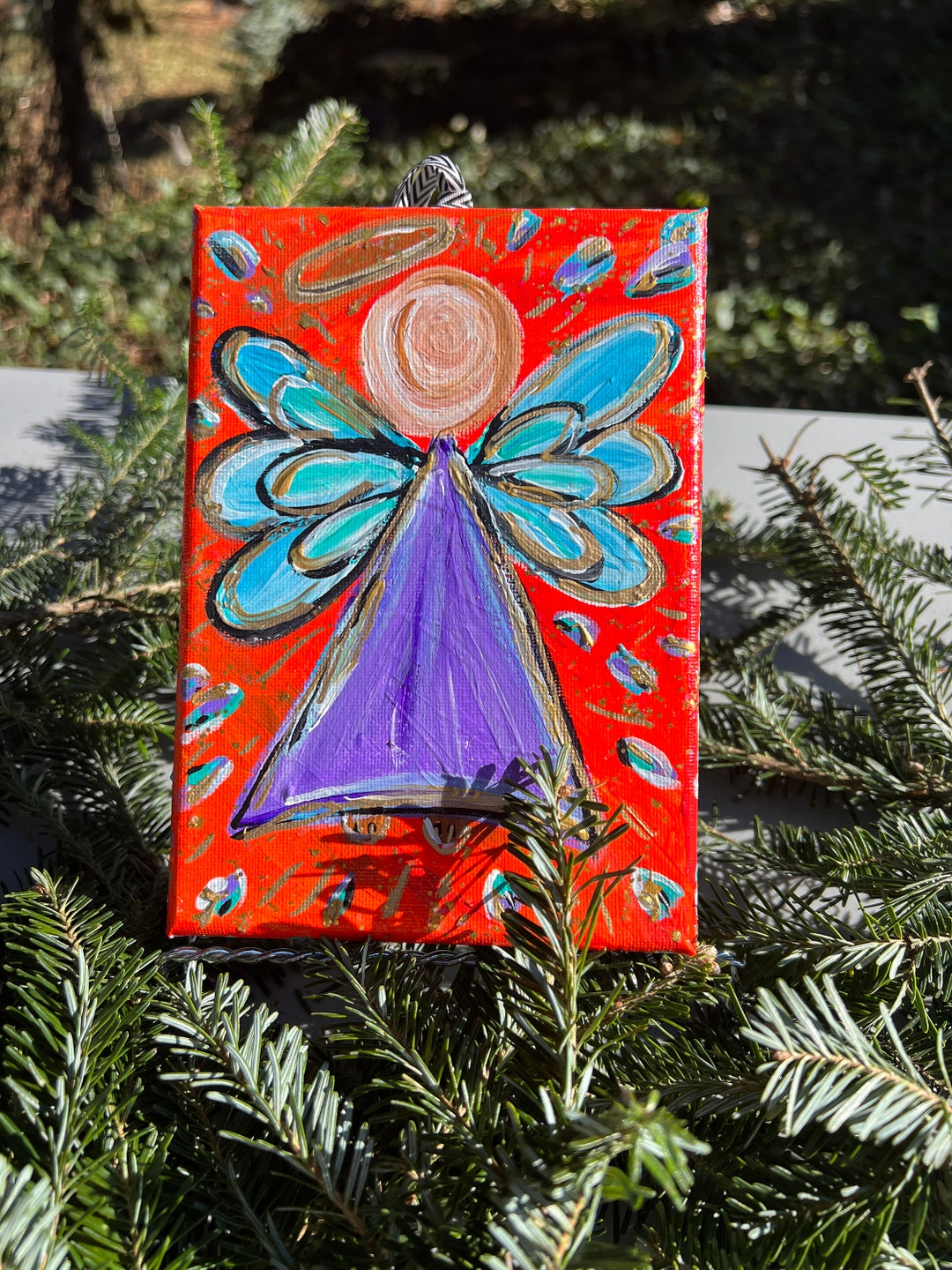 Red and Purple Hand-painted Angel Ornament 5 X 7 - Etsy