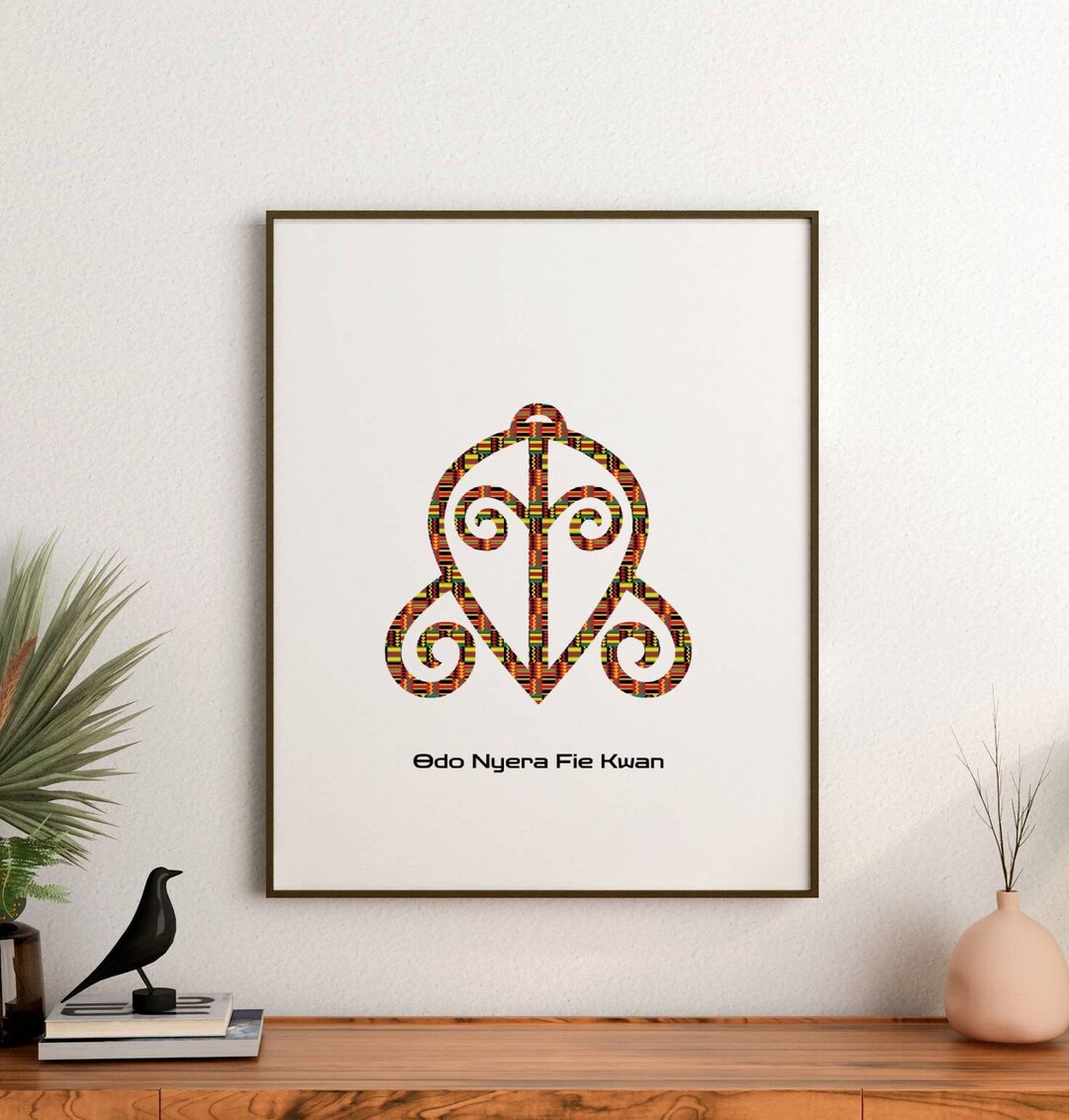 Odo Nyera Fie Kwan Adinkra Symbol Kente Digital Print Downloadable Wall ...