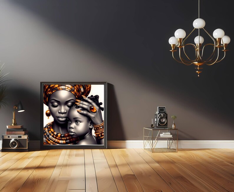 Tiger Eye Mum & Daughter, Abstract Art, West Africa, Digital Print ...