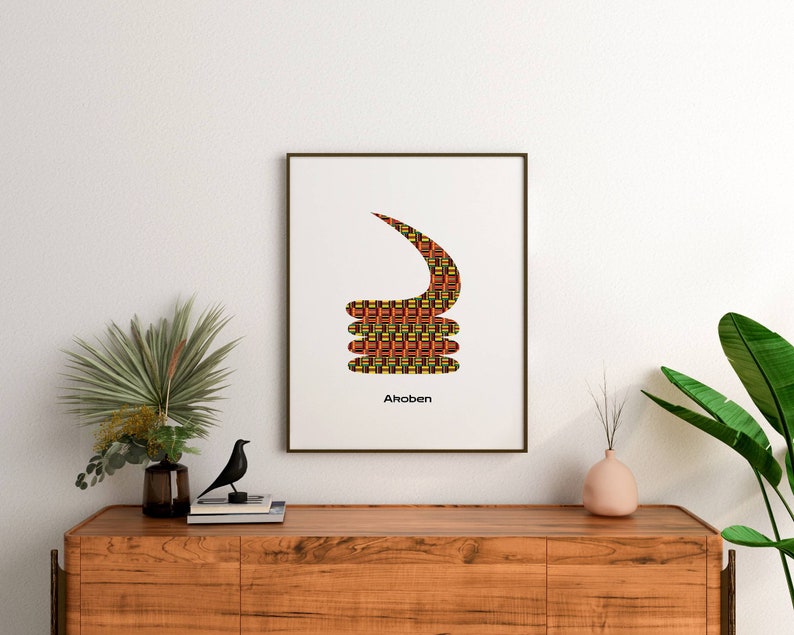 Akoben, Adinkra Symbol, Kente, Digital Print Downloadable Wall Art ...