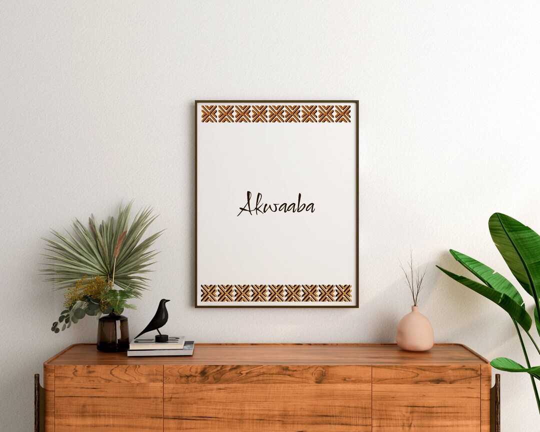 Akwaaba, Welcome in Twi, Akan, Ghana, Ivory Coast, Togo, Digital Print ...