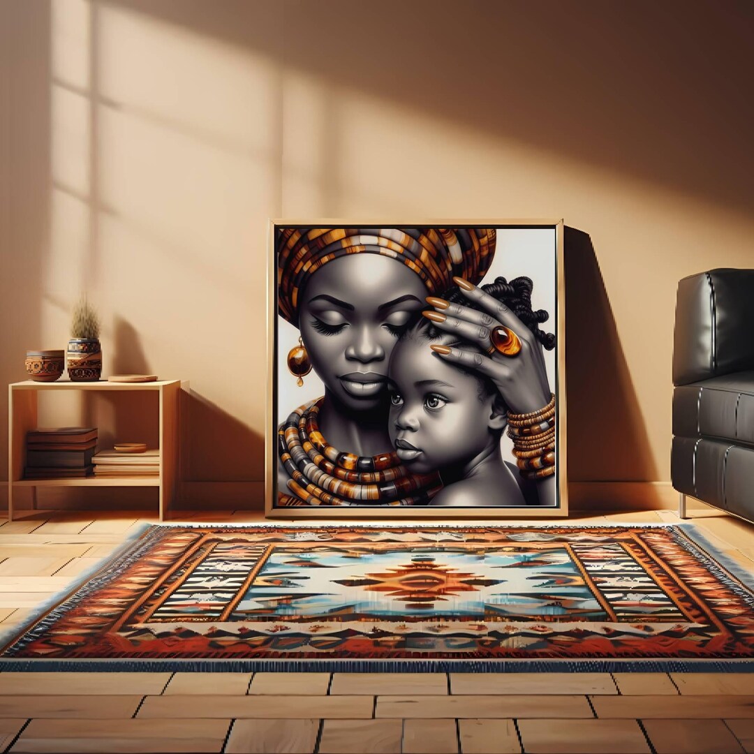 Tiger Eye Mum & Daughter, Abstract Art, West Africa, Digital Print ...