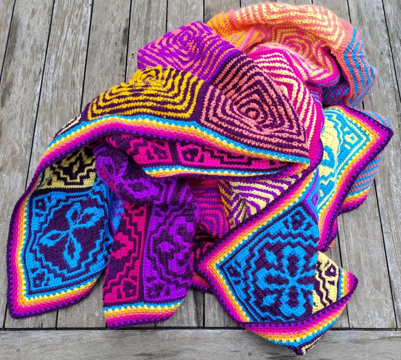 Burst of Joy - Overlay Mosaic Crochet Pattern - Etsy