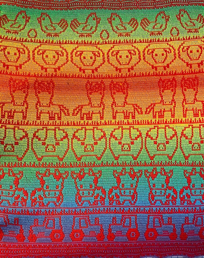 Farmfriends Overlay Mosaic Crochet Pattern - Etsy
