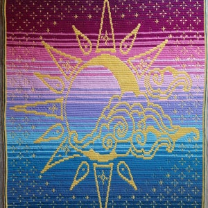 Silver Linings - Overlay Mosaic Crochet Sun, Moon, Clouds and Stars ...
