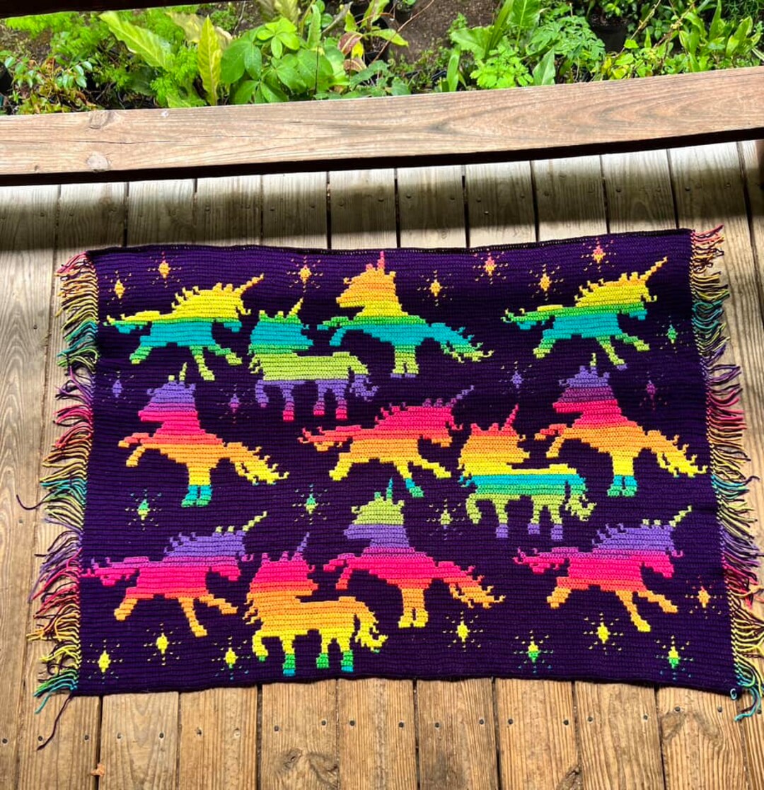 Prancing Parade - Unicorns and Horses - Overlay Mosaic Crochet Pattern ...