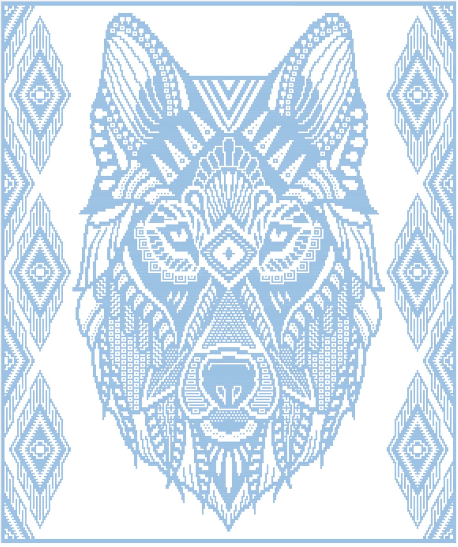 Lone Wool-f - Overlay Mosaic Crochet Wolf Pattern - Etsy