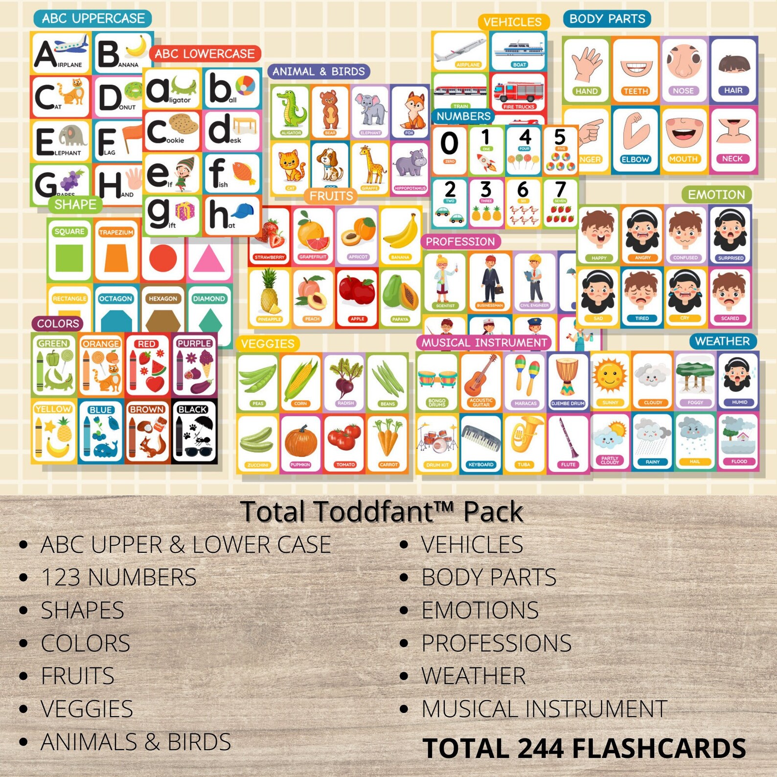 Ultimate Combo Flashcards Montessori Materials, Toddler Flash Cards ...