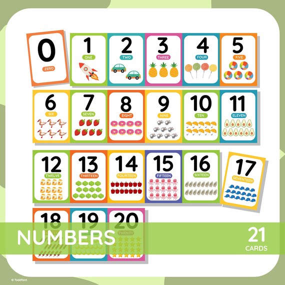 123 NUMBERS Flashcards Montessori Materials Toddler Flash - Etsy