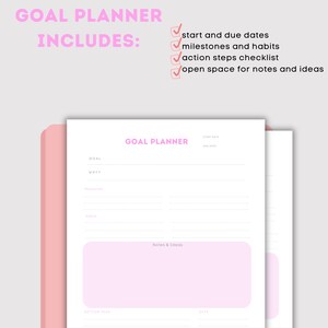 Goal Planner Printable - 1 Page Digital Smart Goal Planning Template ...