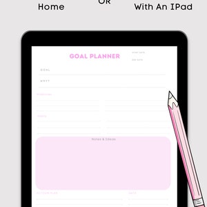 Goal Planner Printable - 1 Page Digital Smart Goal Planning Template ...