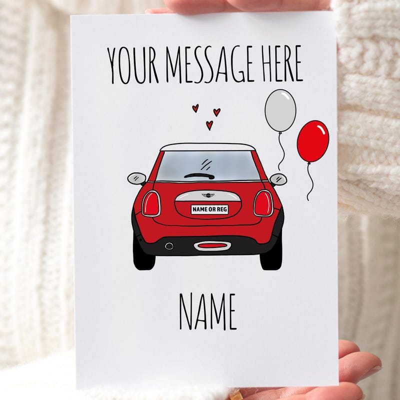 Birthday Card Mini Red - Etsy UK
