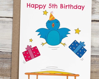 Trampoline Birthday Card - Etsy UK