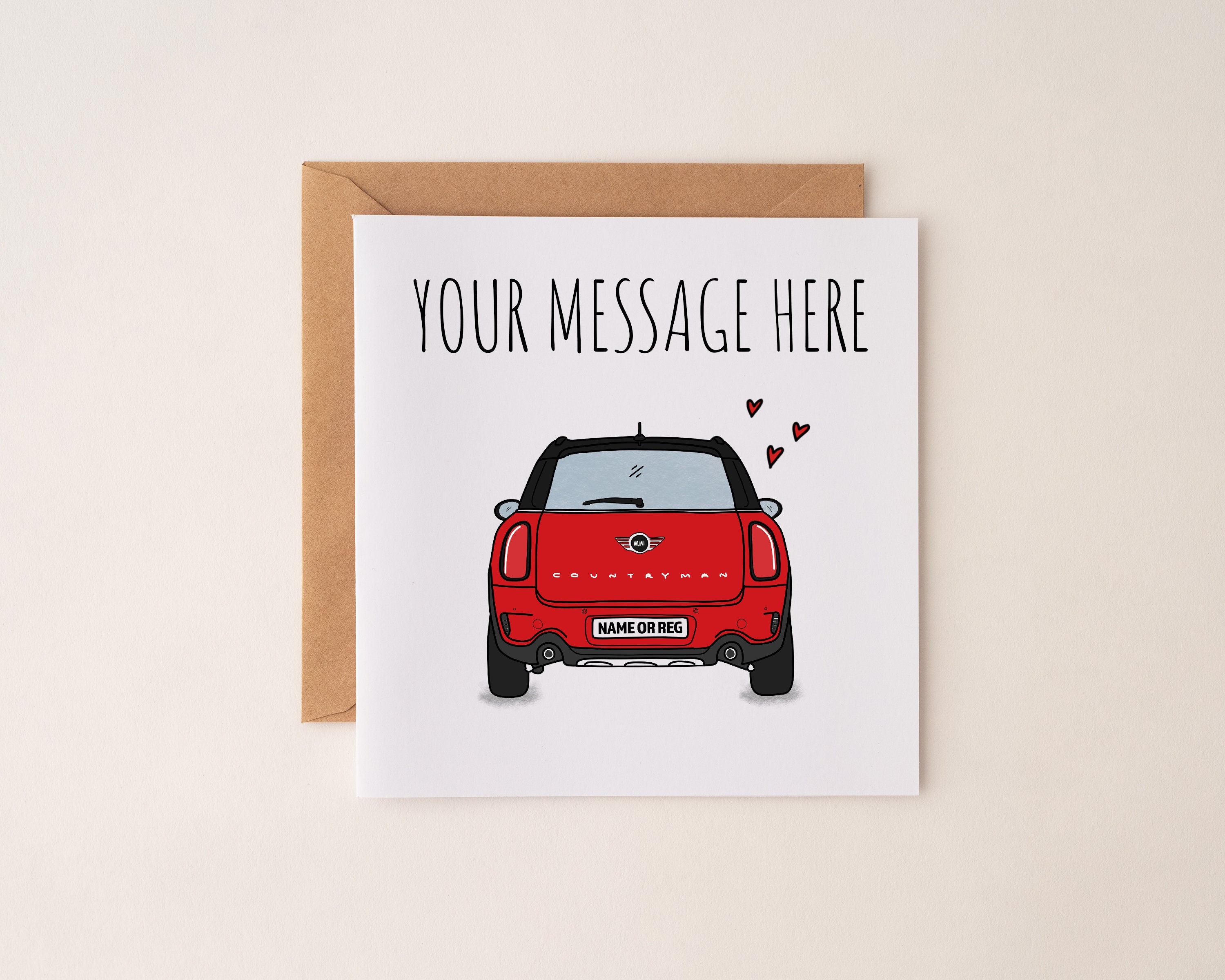Personalised Mini Cooper Countryman Card | Personalised Car Card | New ...