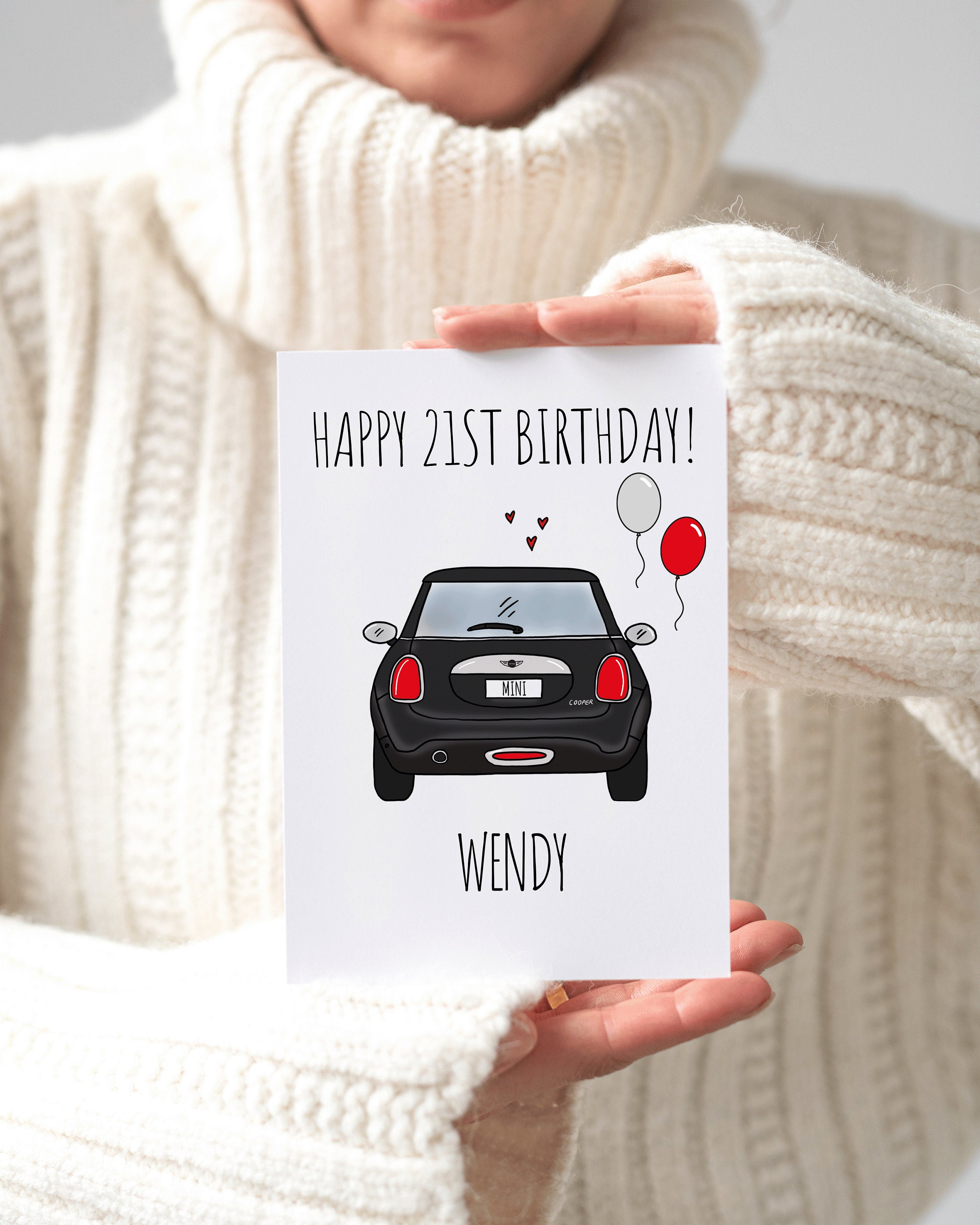Personalised Mini Cooper Birthday Card Car-themed Cardcar Fan Art Mini ...