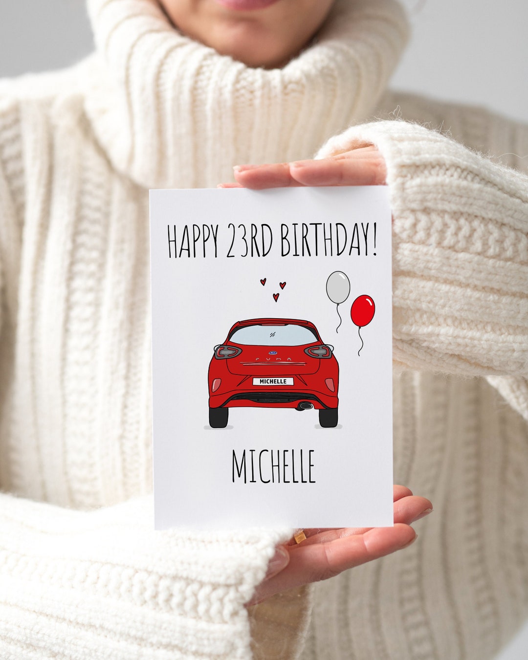 Ford Puma Birthday Card | Personalised Car-themed Card| Ford Accessory ...