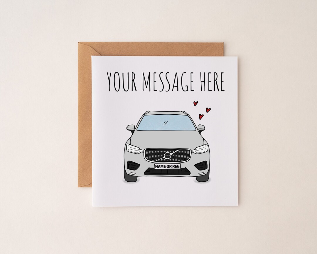 Personalised Volvo XC60 XC40 Card Personalised Car Card New Car Card ...