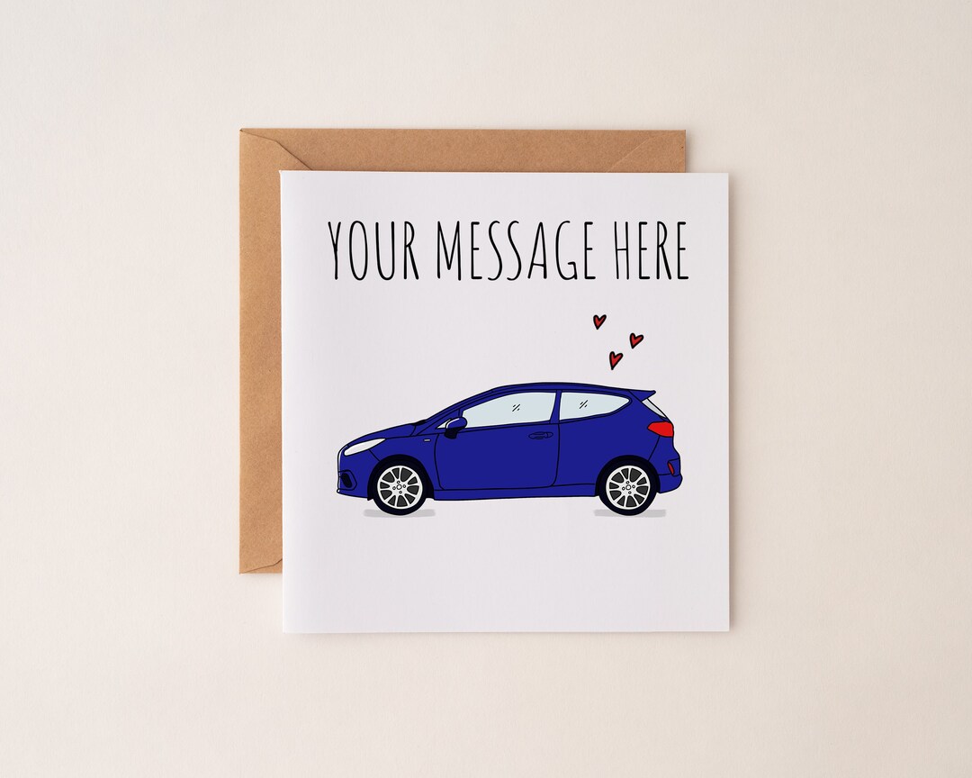 Ford Fiesta Custom Card Personalised Car Card New Car Card - Etsy UK