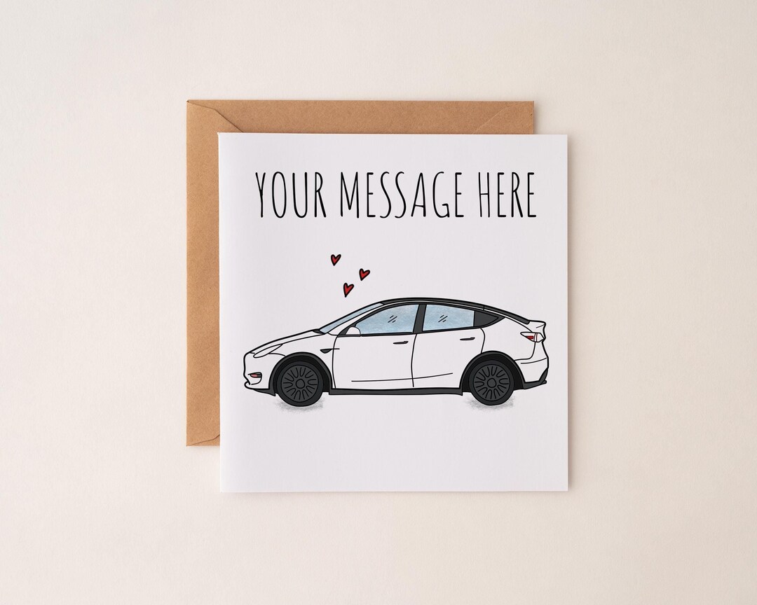 Tesla Model Y Custom Card | Personalised Car Card | New Car Card ...
