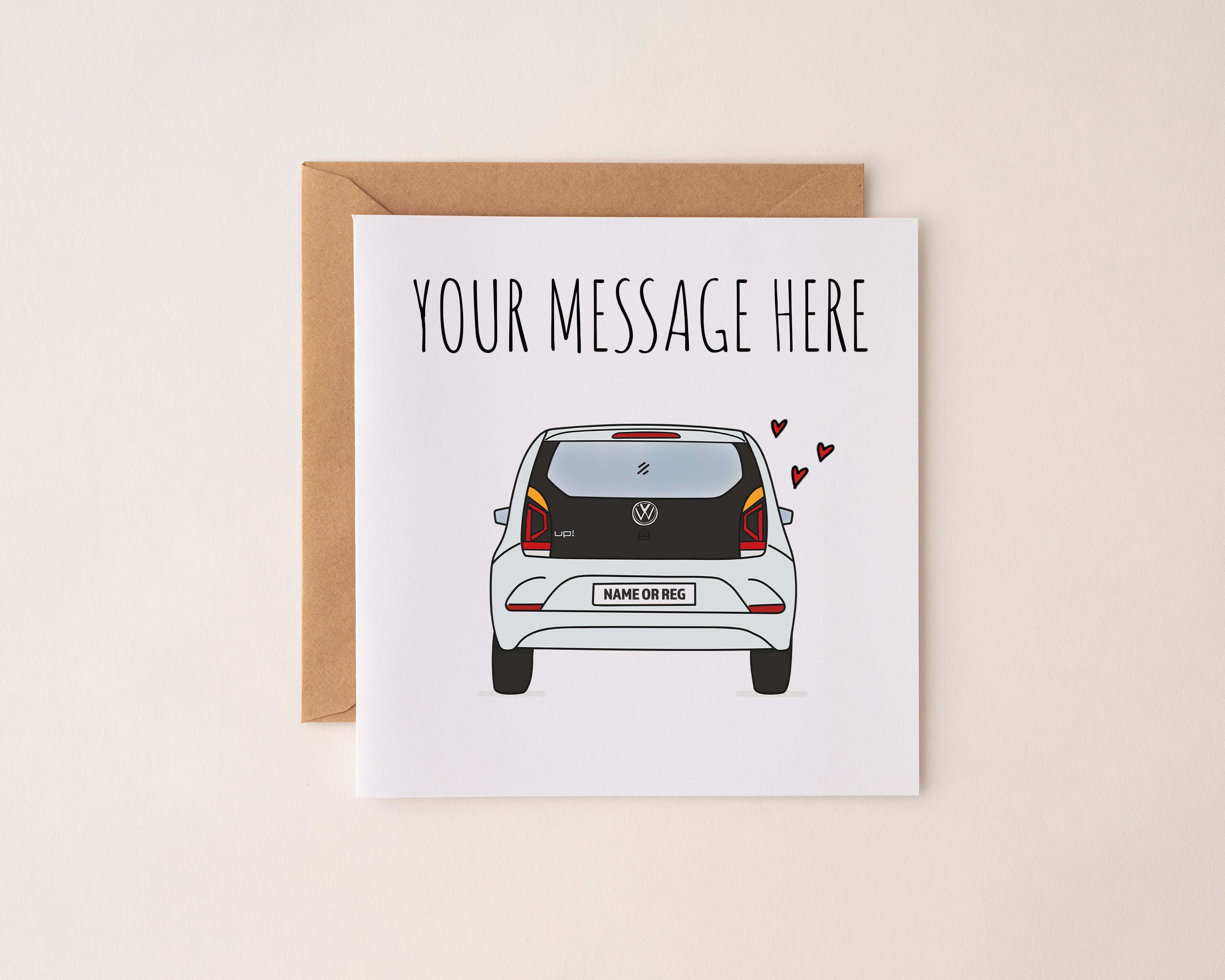 VW up Custom Card Personalised Car Card New Car Card You Passed Driving ...