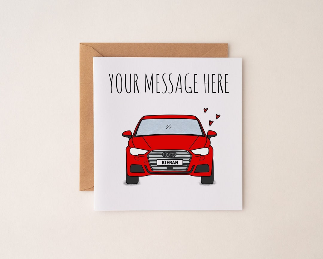 Audi A3 Custom Card | Personalised Car Card | New Car Card | You Passed ...