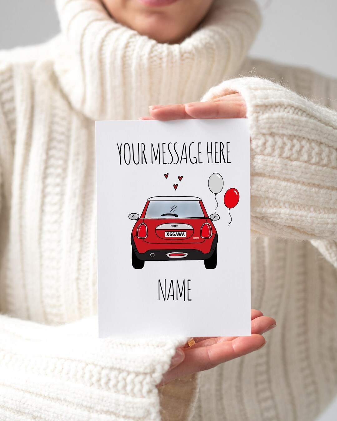 Personalised Mini Cooper Birthday Card | Car-themed Card|car Fan Art ...