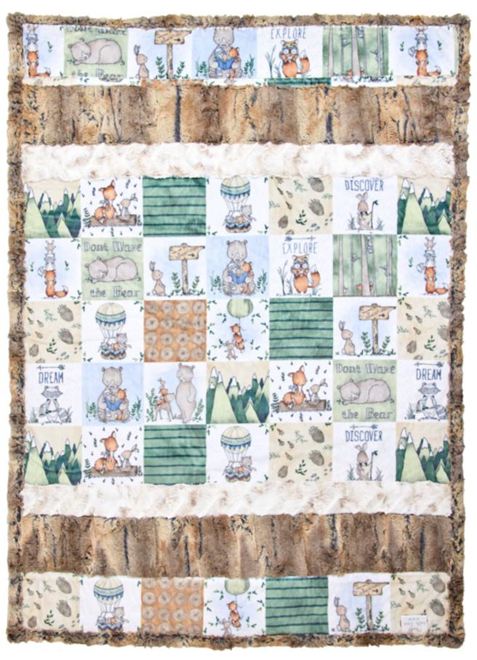 Shannon Fabrics Minky Tiny Tails Cuddle Timber Grove Blanket Kit ...