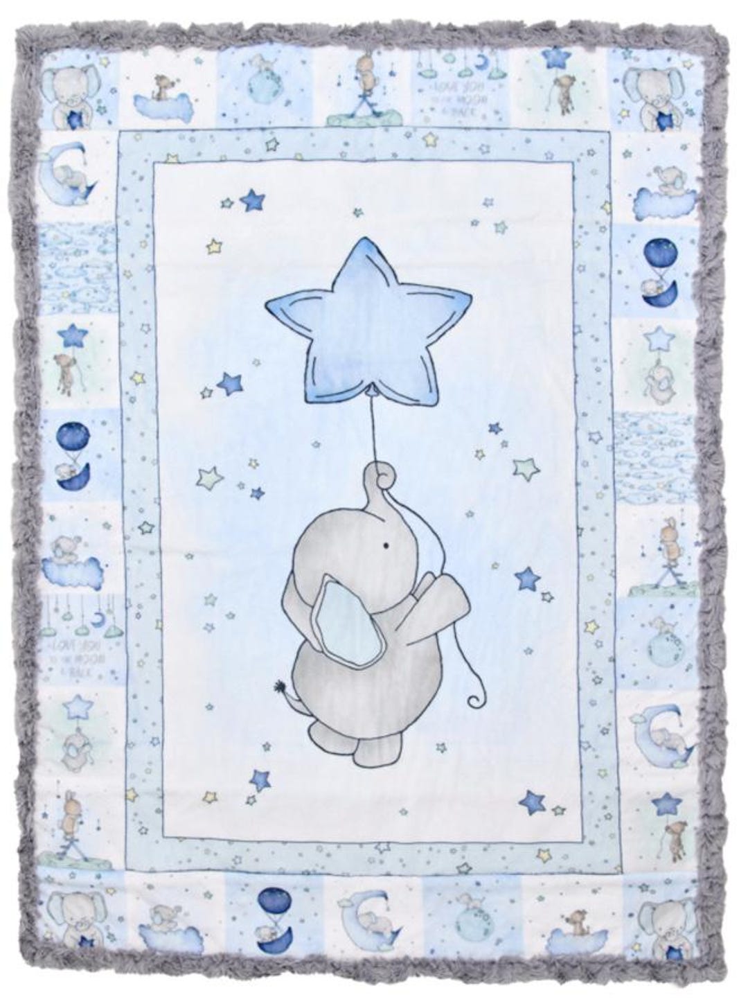 Shannon Fabrics Minky Tiny Tails Cuddle Sweet Pea Eli Blanket Kit ...