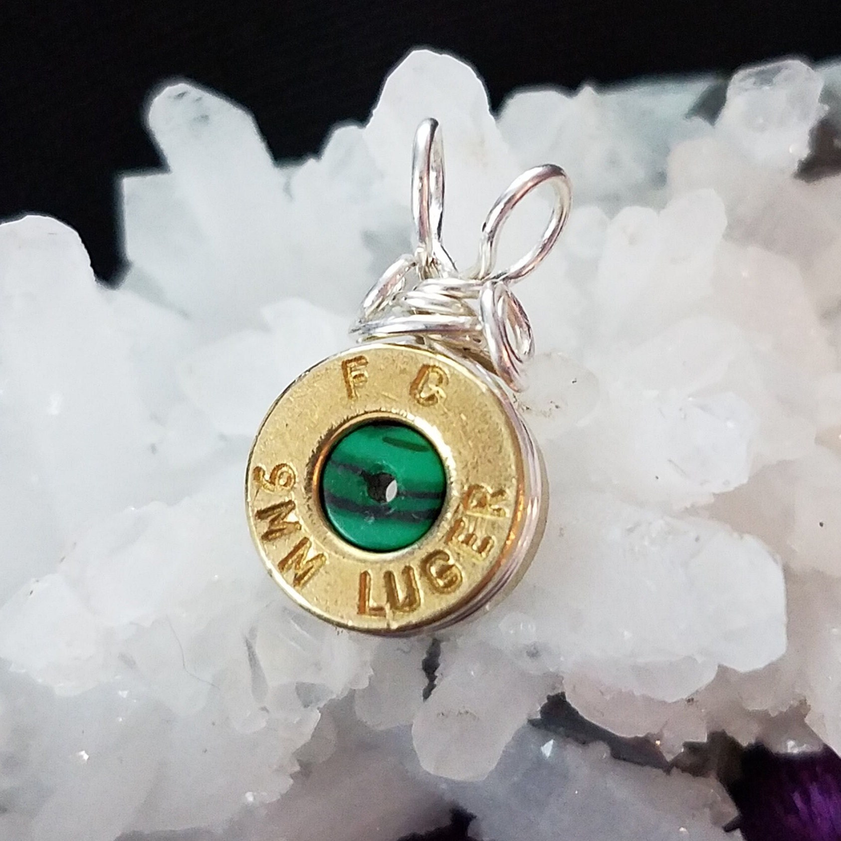 Stone Primer in Bullet Pendant Sterling Silver Wrapped You Pick Your ...
