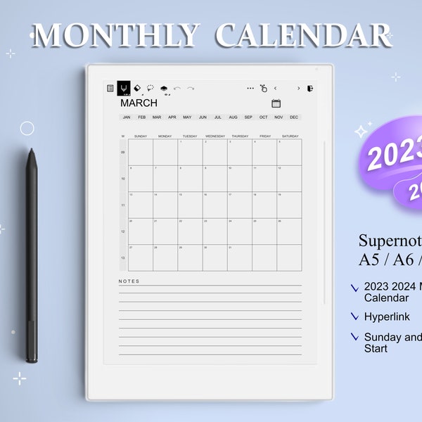 Supernote Calendar - Etsy