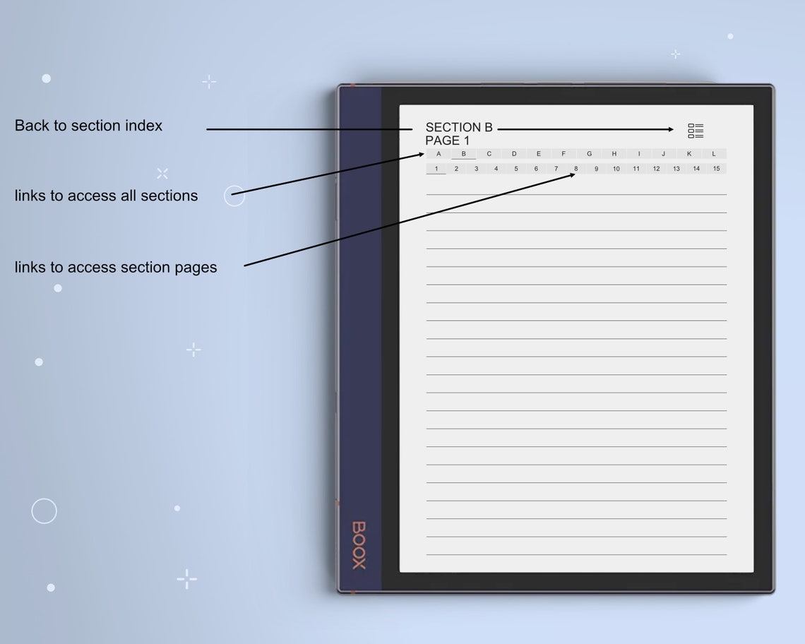 Boox Note Air Templates Digital Notebook Hyperlinked PDF Etsy