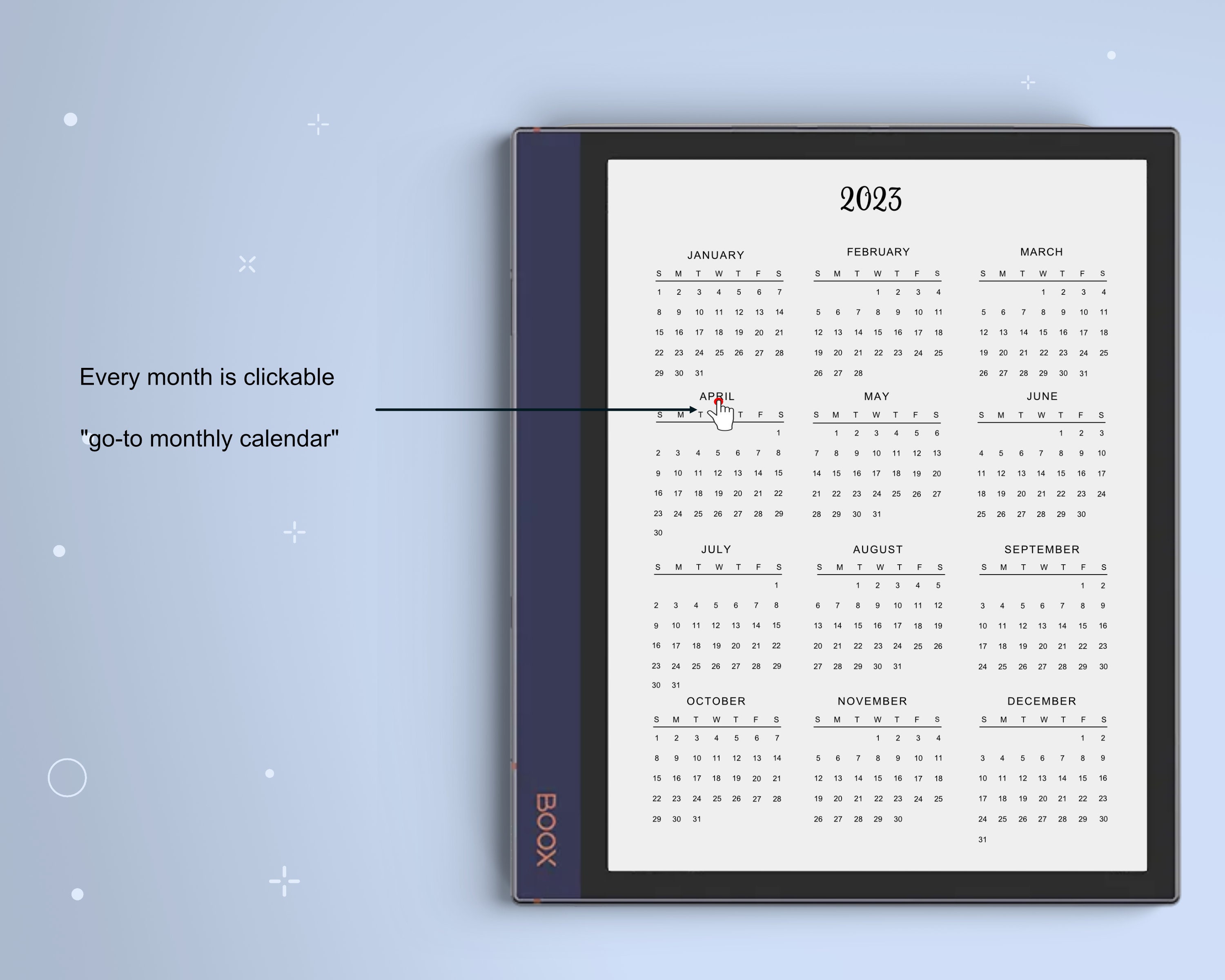 Boox Note Templates 2023 Calendar Yearly and Monthly - Etsy