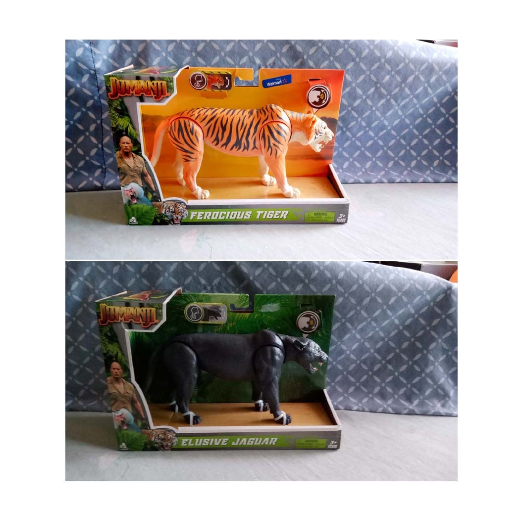 Jumanji Ferocious Tiger, Jumanji Silent Attack Elusive Jaguar, Jungle Safari, the Rock Dwayne ...