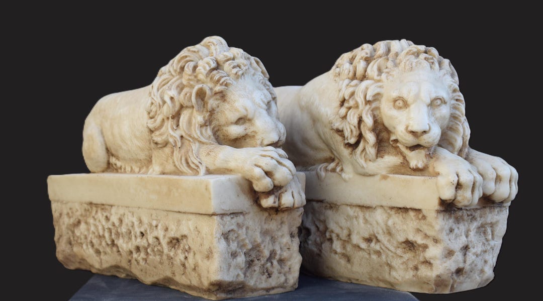 Pair of Lions, After Canova - Etsy
