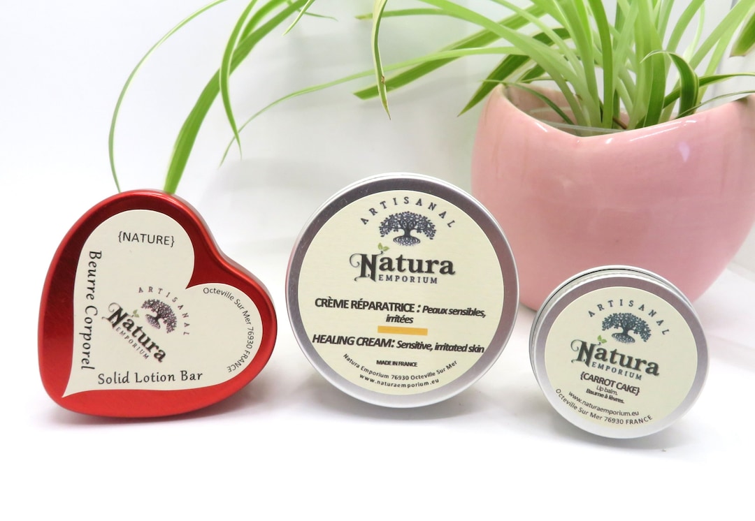 Mini Skin Care Set Healing Cream, Lotion Bar & Lip Balm Spa Set Travel ...