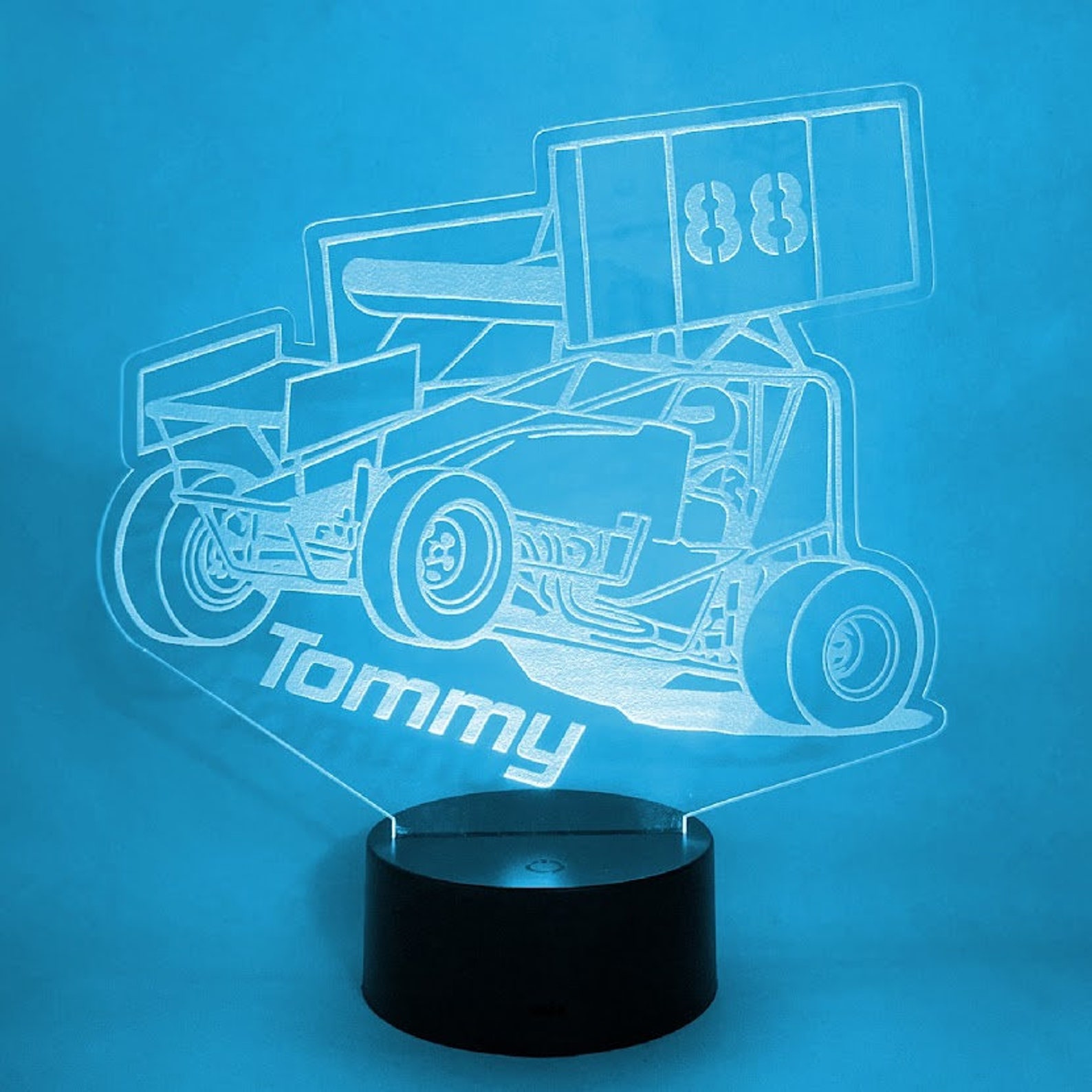 Personalized Sprint Racing Car Led Night Light, Personalized 16 Colors ...
