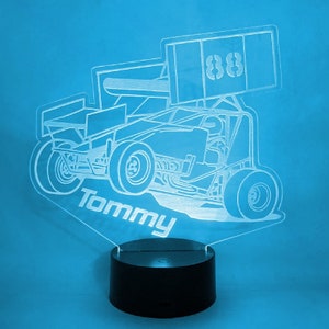 Personalized Sprint Racing Car Led Night Light, Personalized 16 Colors ...