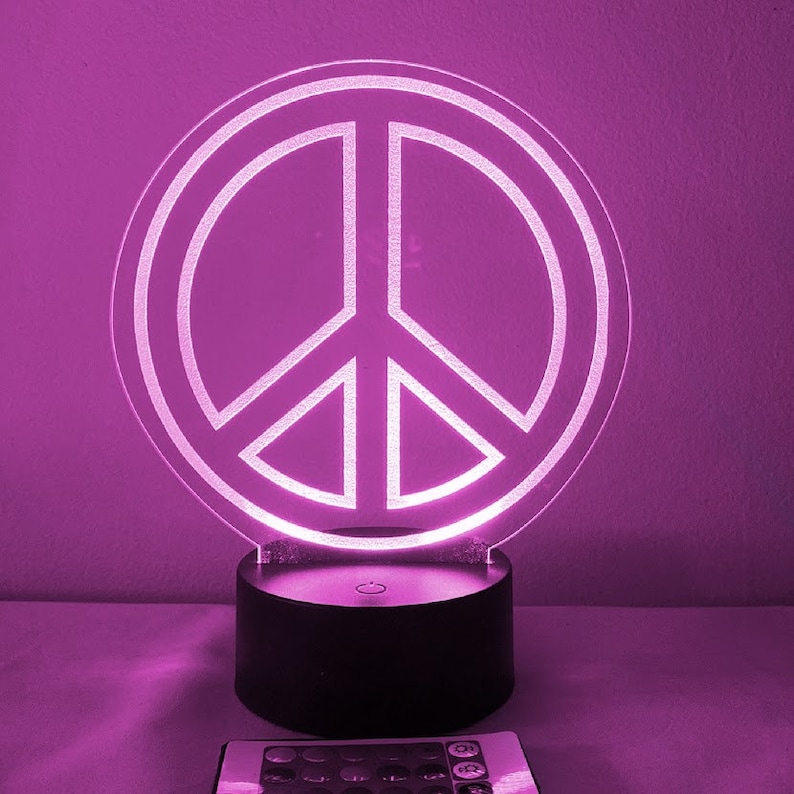 Peace Sign Light, Aesthetic Art, Hippy, 70's Decor, Dorm Room ...