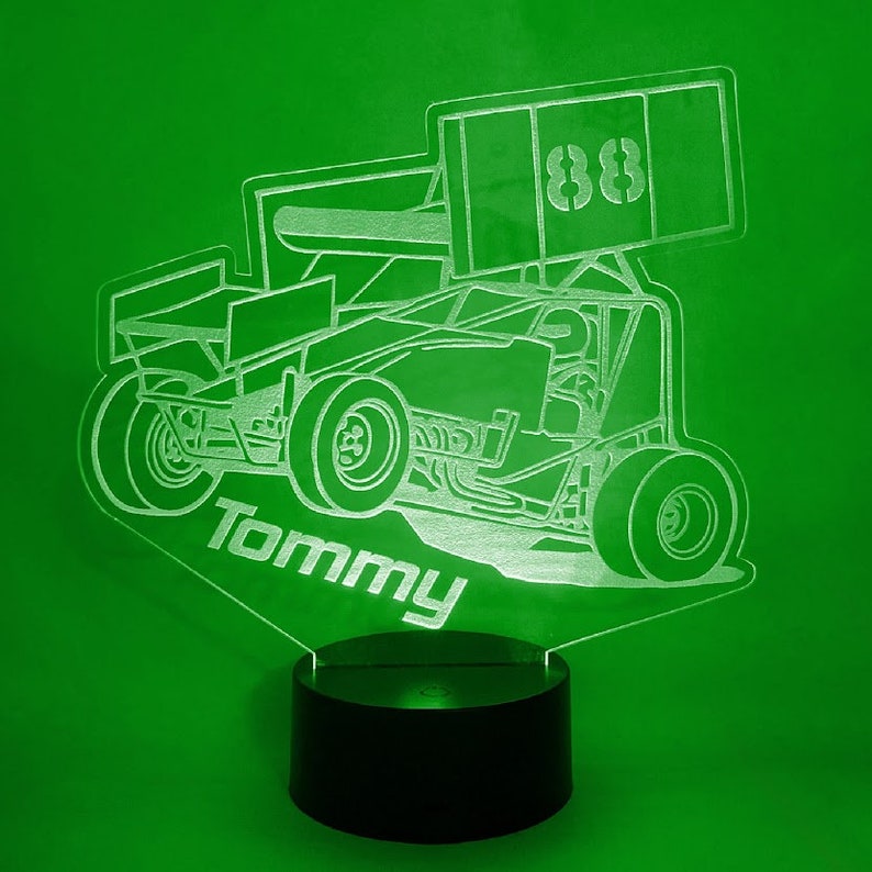Personalized Sprint Racing Car Led Night Light, Personalized 16 Colors ...