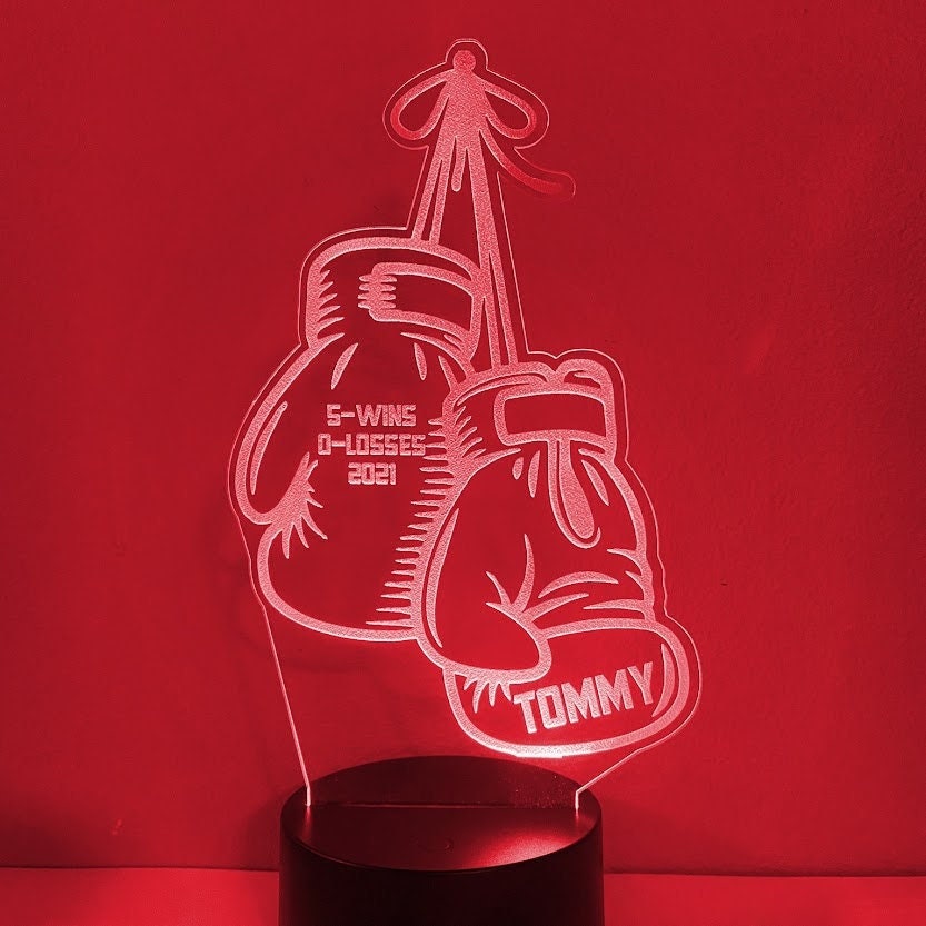 Boxing Gloves Night Light Personalized 16 Colors Remote | Etsy
