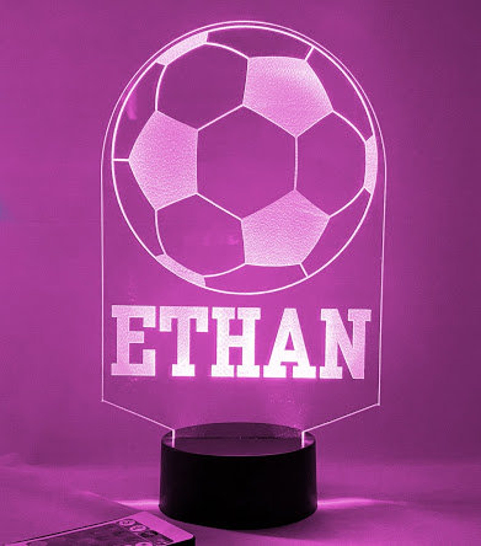 Personalized Soccer Ball Led Night Light With 16 Color and - Etsy