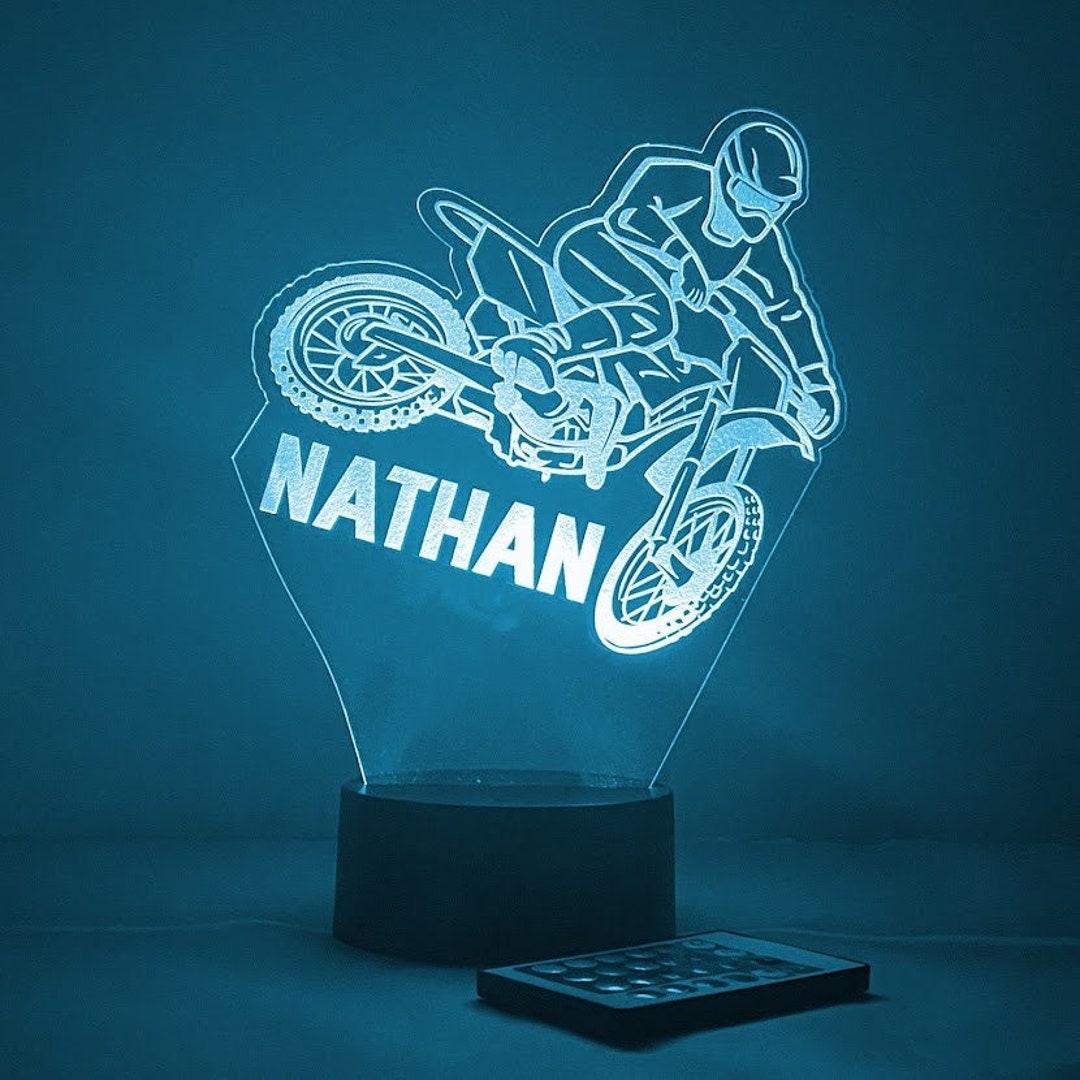 Biker Extreme Sports BMX Dirt Bike Byker Night Light, Personalized 16 ...