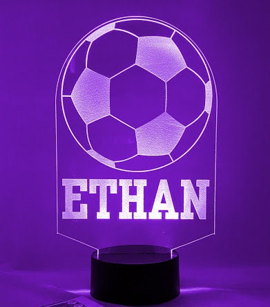 Personalized Soccer Ball Led Night Light With 16 Color and - Etsy