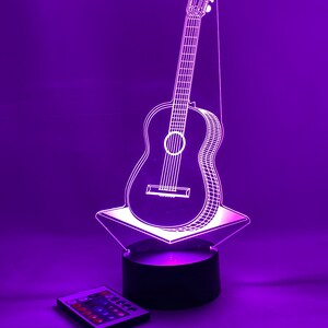 Classic Guitar Night Light With 16 Color and Remote Control, Made in ...