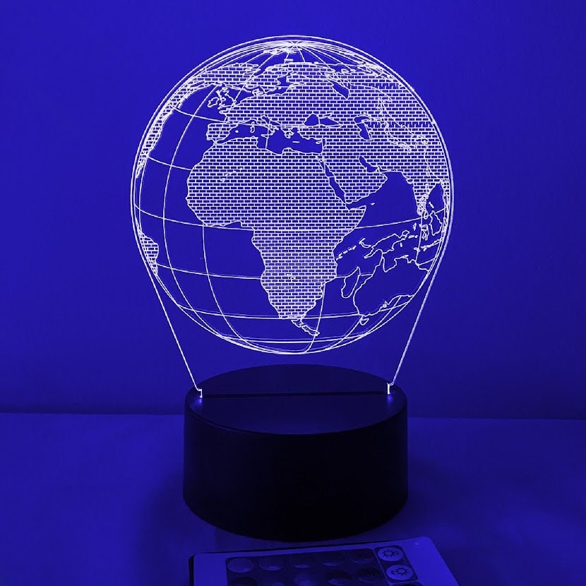World Globe Led Night Light 16 Color Remote Control - Etsy