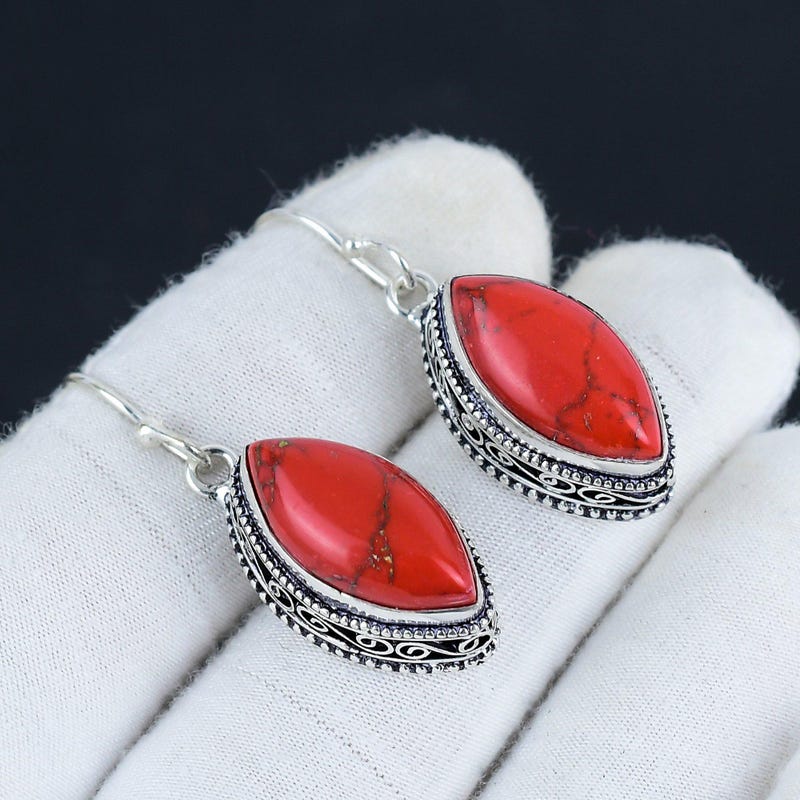 Red Coral Turquoise - Etsy