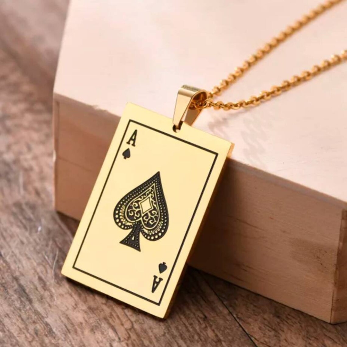 Gold Ace of Spades Chain Black Chain Chains Mens Chain - Etsy
