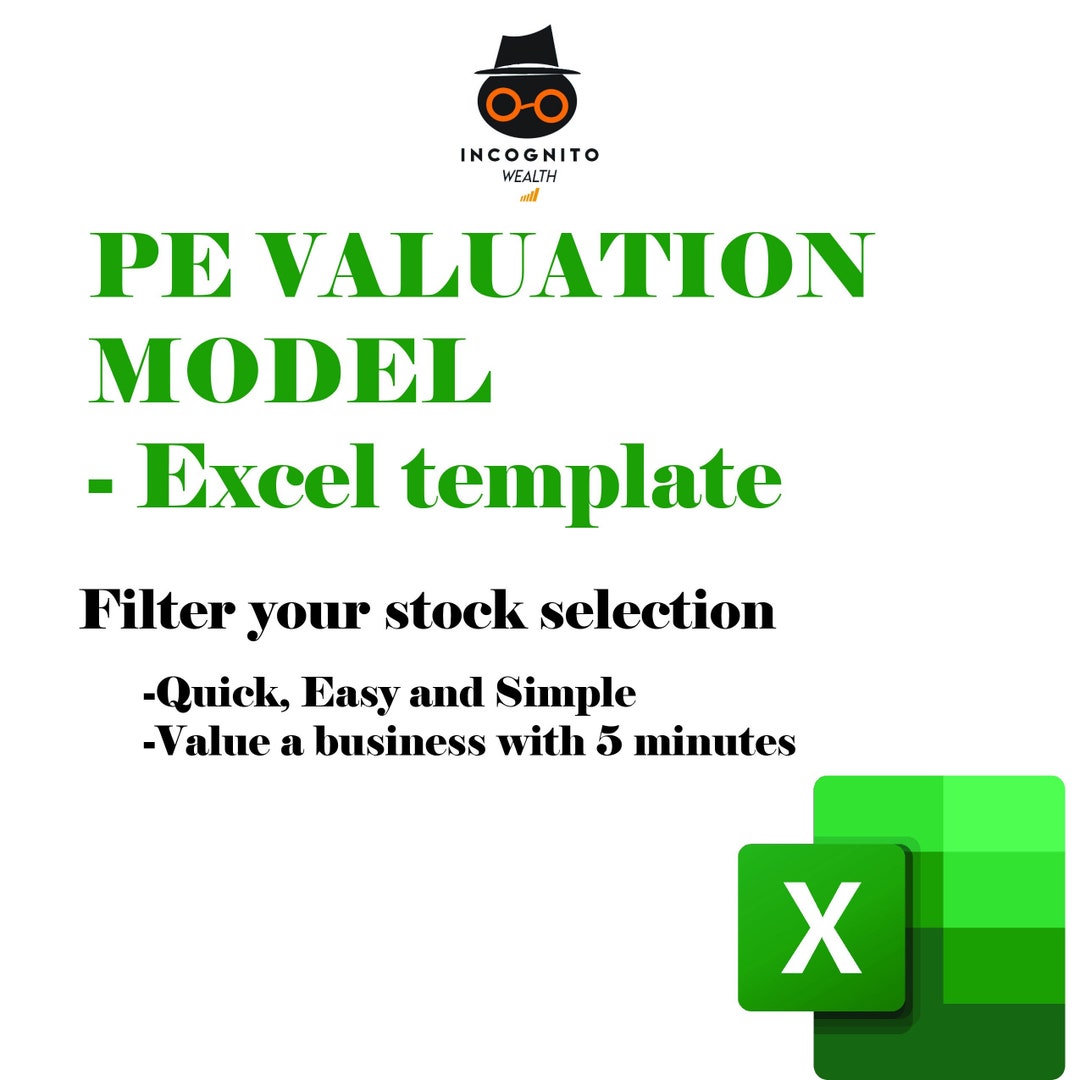 Stock Market Valuation Template PE Valuation Model - Etsy