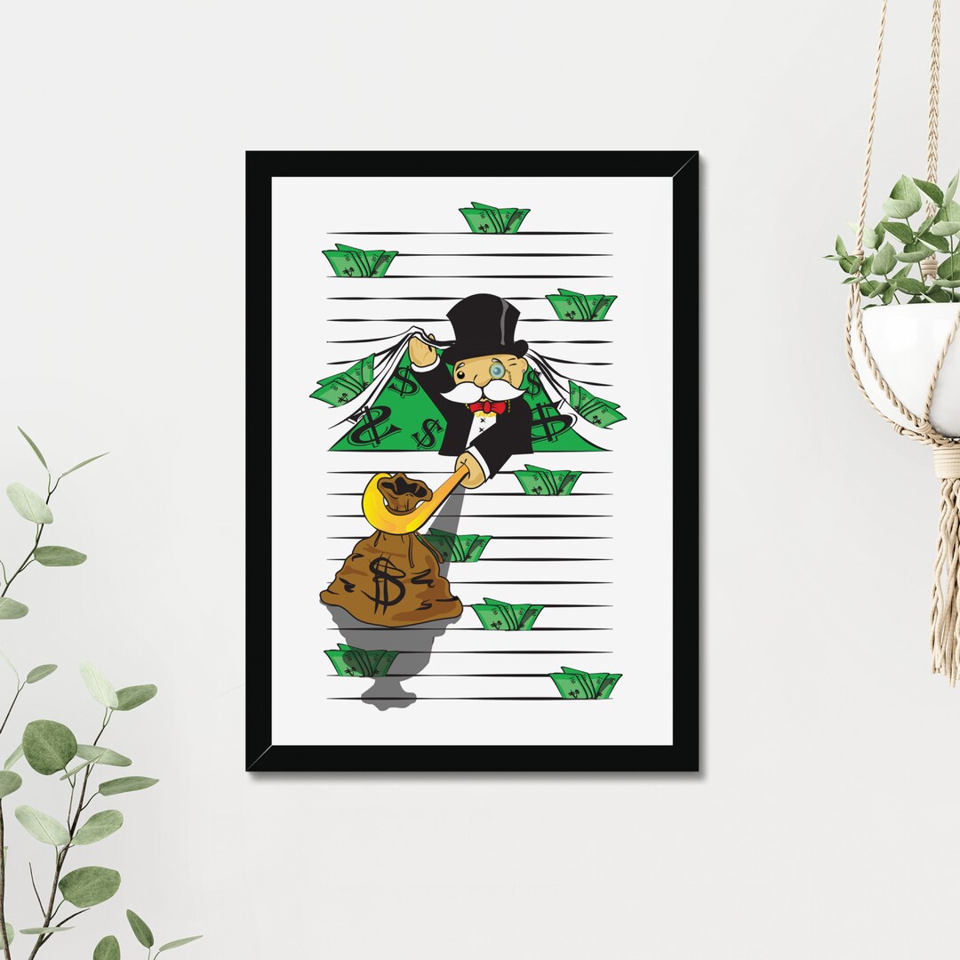 Money for Grabs Mr Money Bags Digital Wall Art - Etsy